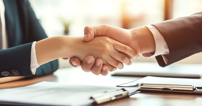 Handshake between Business Partners in a Modern Office Environment ...