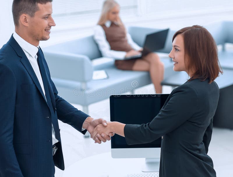 Handshake Business Partners at the Negotiating Table. Stock Photo ...