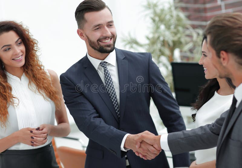 Handshake Business Partners in the Office. Stock Image - Image of ...