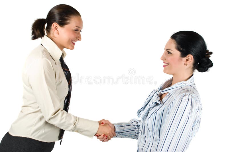Handshake Business Woman Teamwork Stock Photo - Image of faces ...