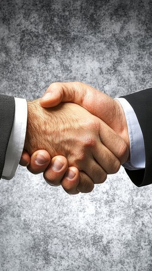 A Handshake between Businessmen Signifies the Start of a New ...
