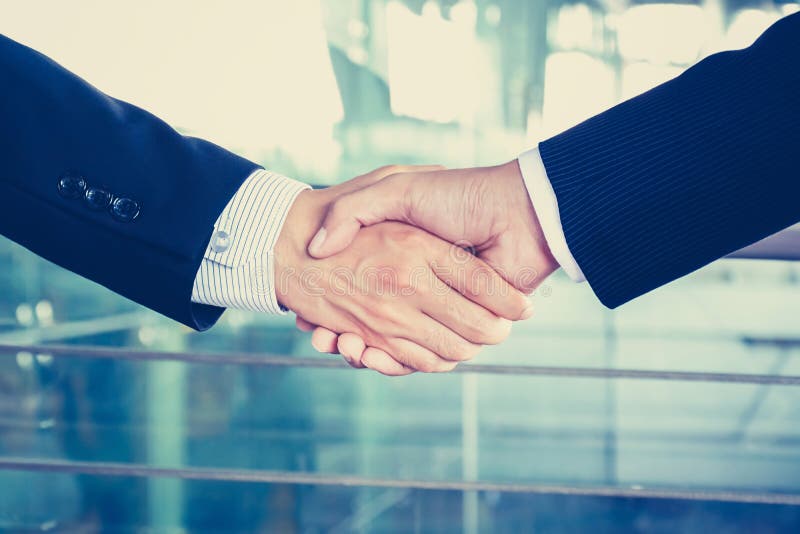 Handshake of Businessmen, Vintage Tone Stock Image - Image of partner ...