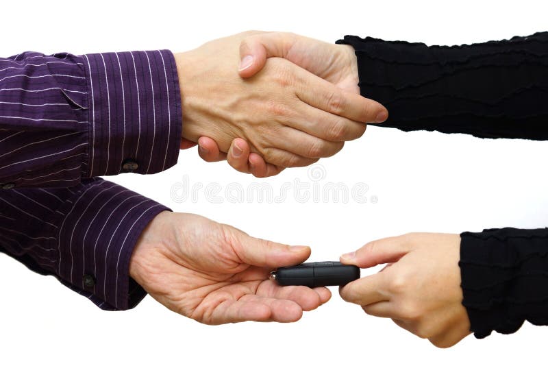 Handshake after Buying a Car and Exchange Keys Stock Image - Image of ...