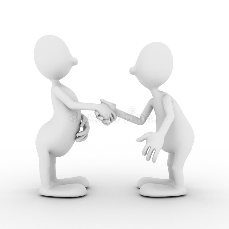 Handshake characters stock illustration. Illustration of action - 23117556