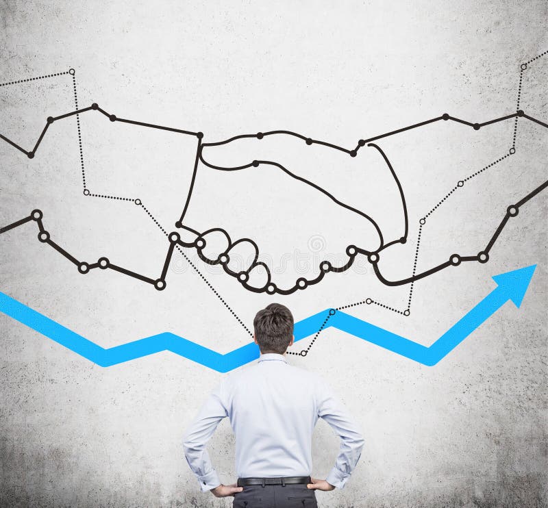 Handshake and charts stock image. Image of greeting, executive - 50516201