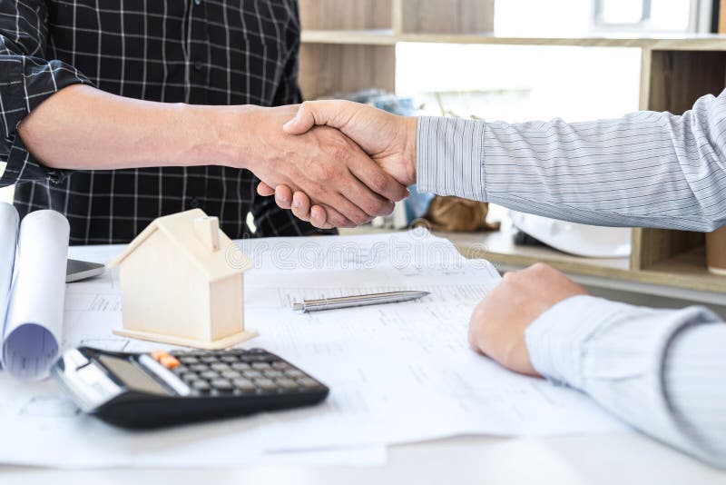 Handshake of Collaboration, Construction Engineering or Architect ...