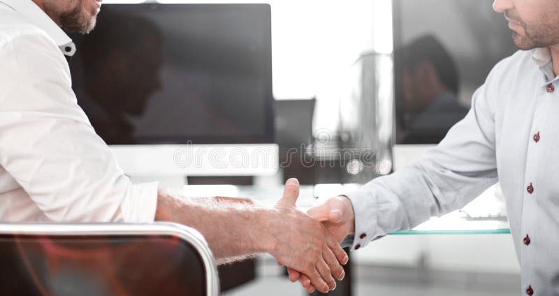 Handshake Colleagues in the Workplace. Stock Image - Image of success ...