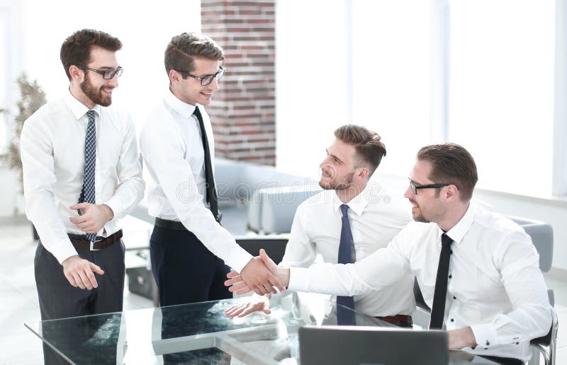 Handshake Colleagues in the Workplace Stock Photo - Image of occupation ...