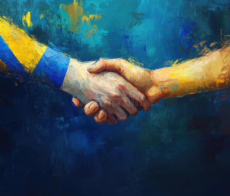 AI-Generated Handshake: Unity and Hope Stock Illustration ...