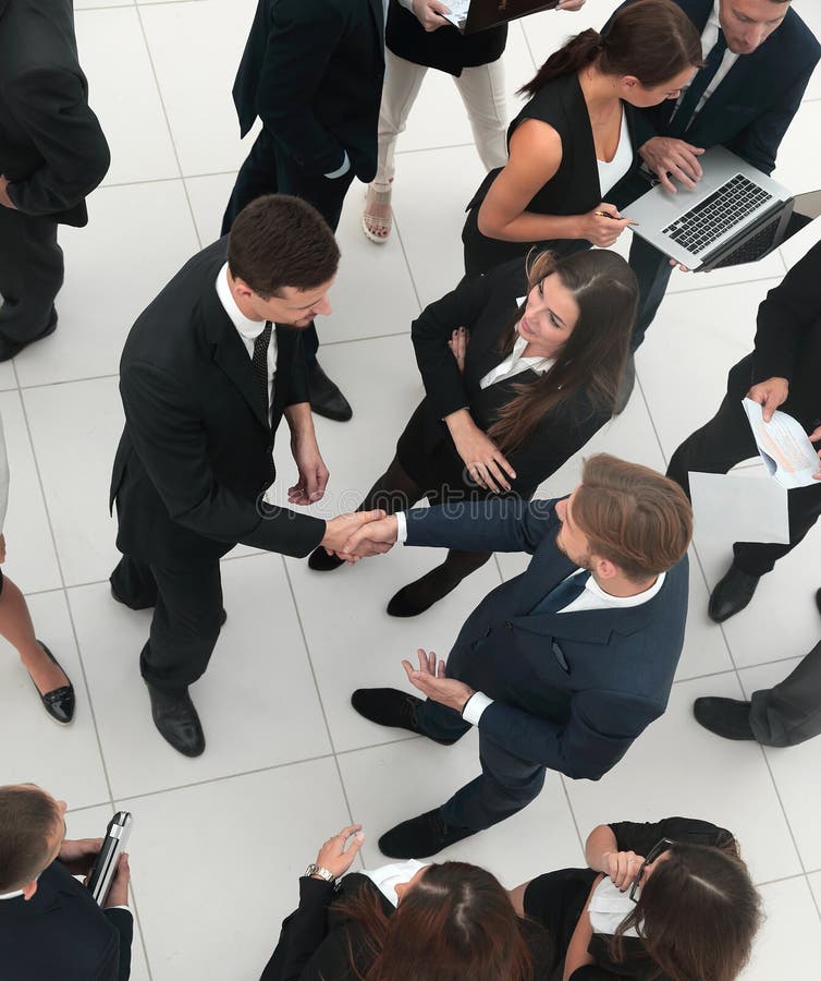 Handshake between Competitors before the Start of Business Negot Stock ...