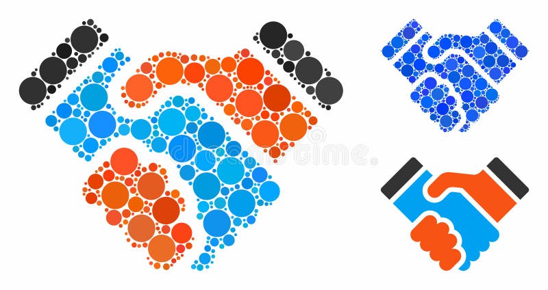 Handshake Mosaic Icon of Circle Dots Stock Vector - Illustration of ...