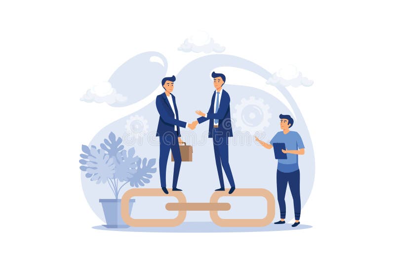Handshake Concept, Link As a Strong Union and Cooperation. Stock Vector ...