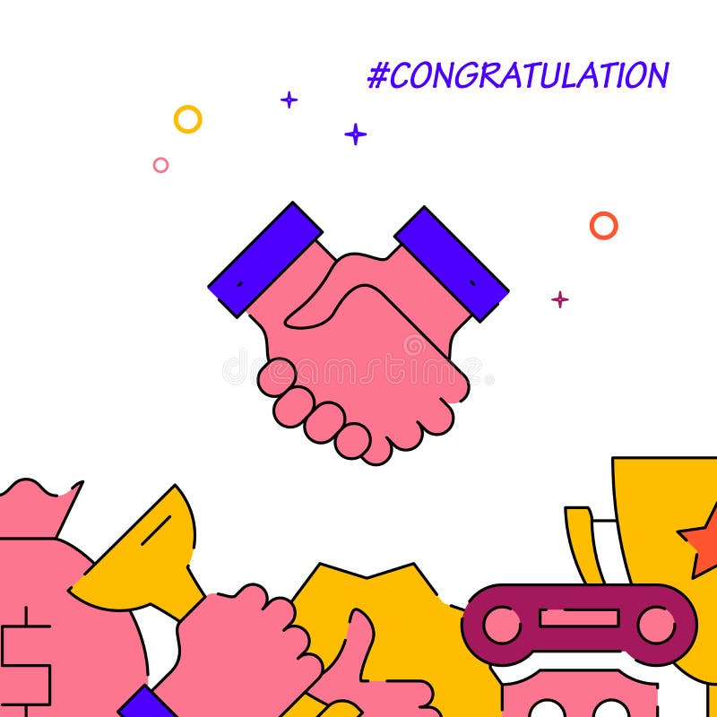 Congratulations handshake stock vector. Illustration of deal - 6982814