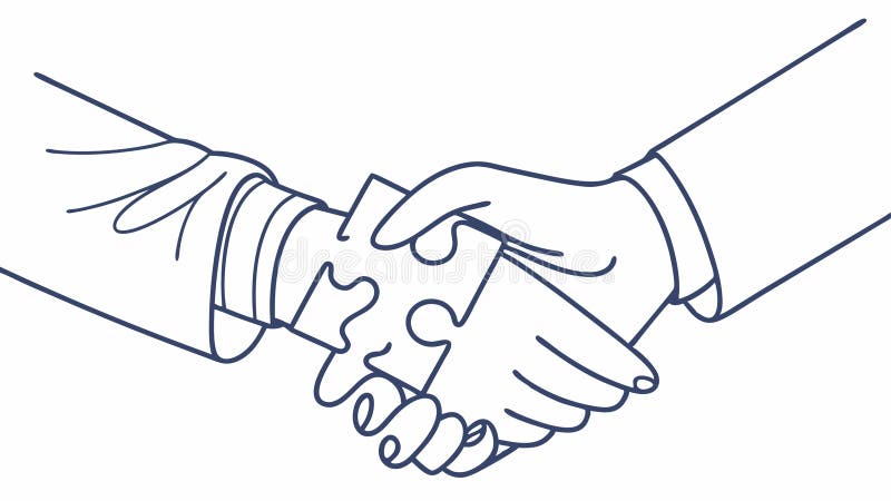 Handshake Connecting a Final Puzzle Piece, Solution Vector Design ...