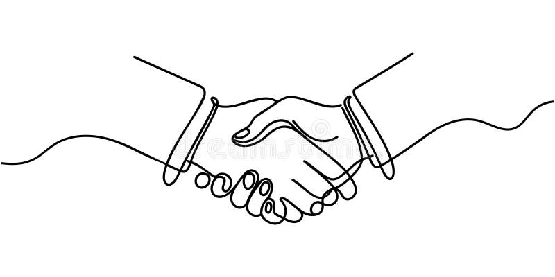 Handshake Continuous Line Vector Drawing. Business Agreement Vector ...