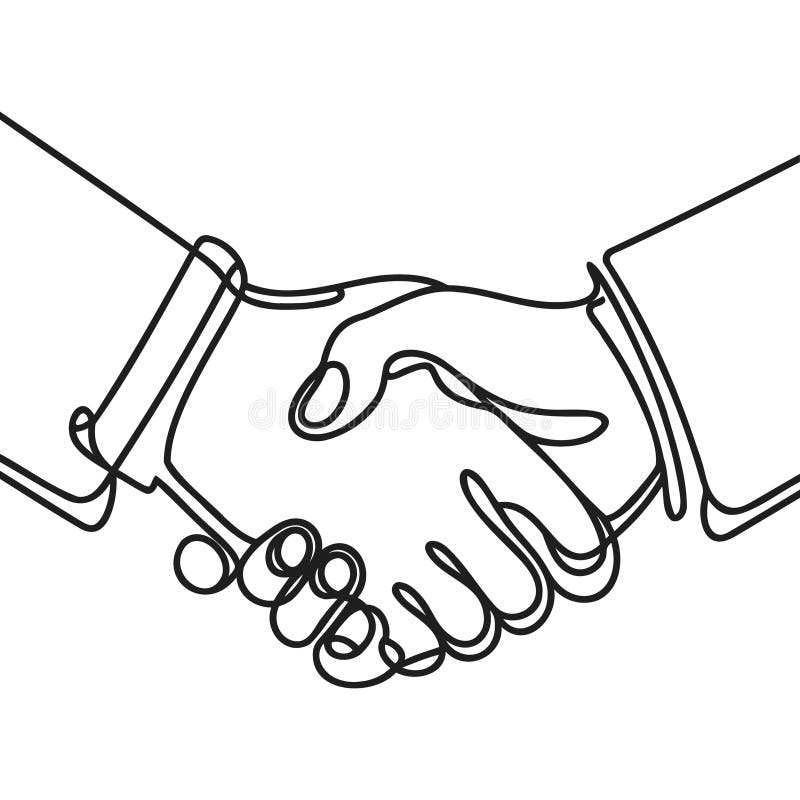 Handshake Continuous Line Vector Drawing. Business Agreement Vector ...