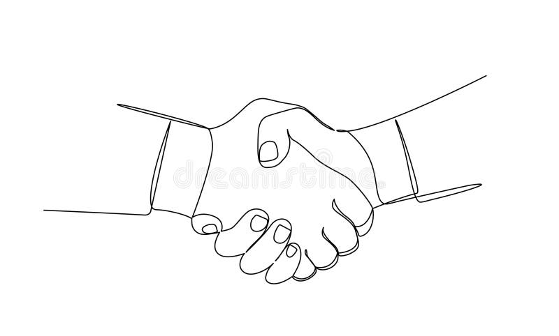 Handshake Continuous One Line Drawing. Vector Illustration. Stock ...