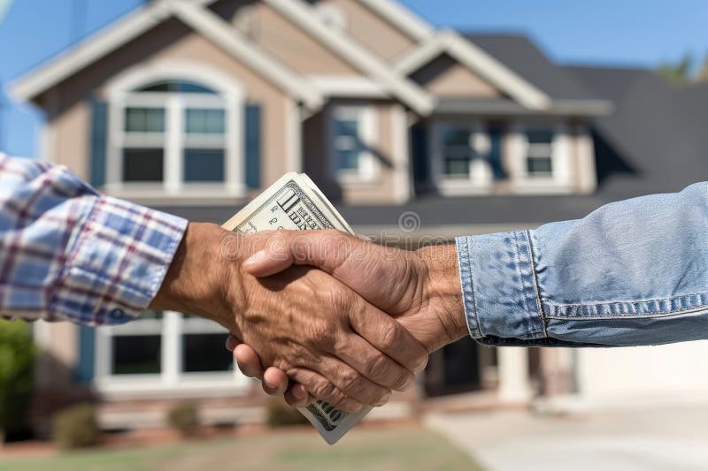 Handshake with Contractor with Home Renovation, Handshake of an ...