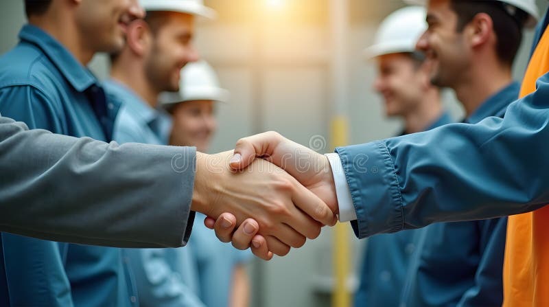 A Handshake between Different Professions Stock Illustration ...