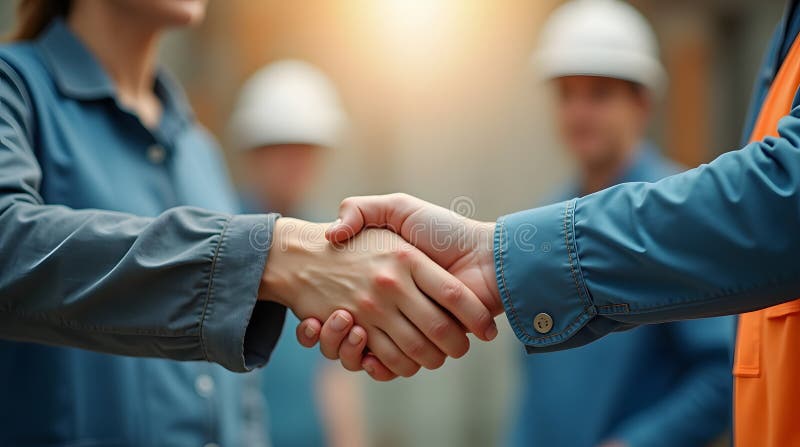 A Handshake between Different Professions Stock Illustration ...