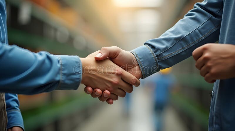 A Handshake between Different Professions Stock Illustration ...