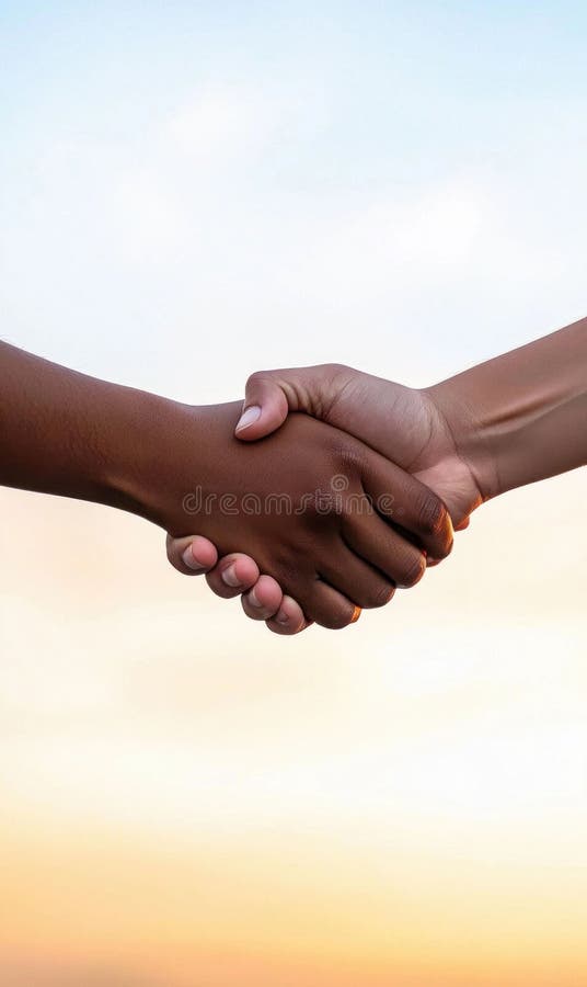 Handshake of Diverse Hands stock illustration. Illustration of ...