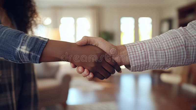 Handshake between Diverse Individuals, Symbolizing Agreement and ...