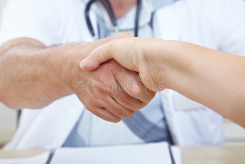 Handshake between Doctor and Patient Stock Image - Image of give ...
