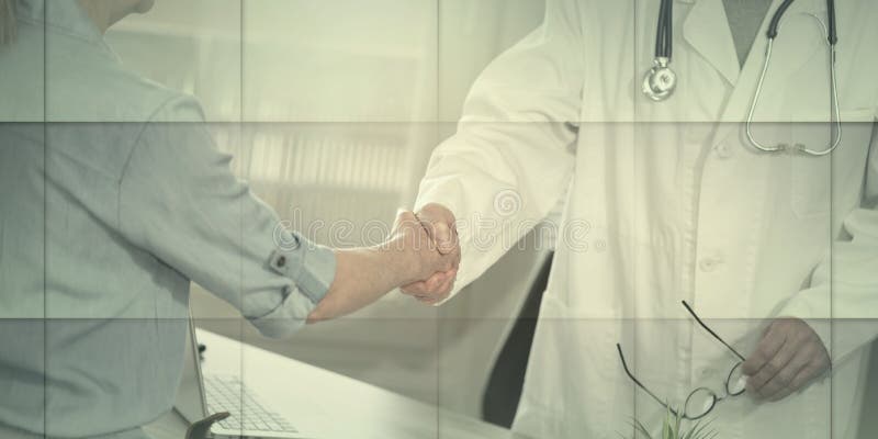 Handshake between Doctor and Patient, Geometric Pattern Stock ...