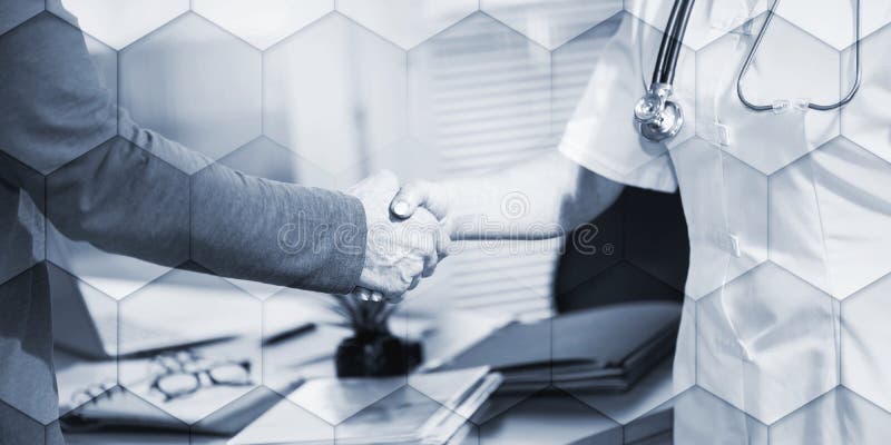 Handshake between Doctor and Patient, Geometric Pattern Stock Image ...