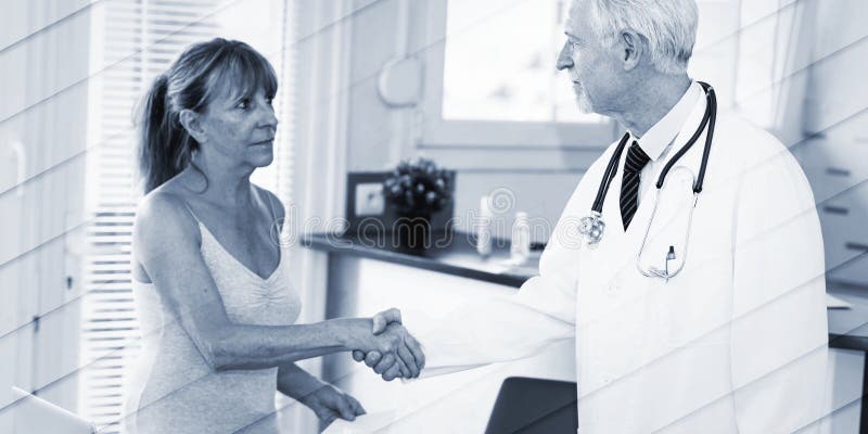 Handshake between Doctor and Patient, Geometric Pattern Stock Image ...