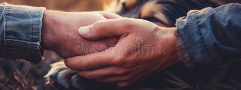 Handshake with a Dog in the Background. Generative AI, Stock ...