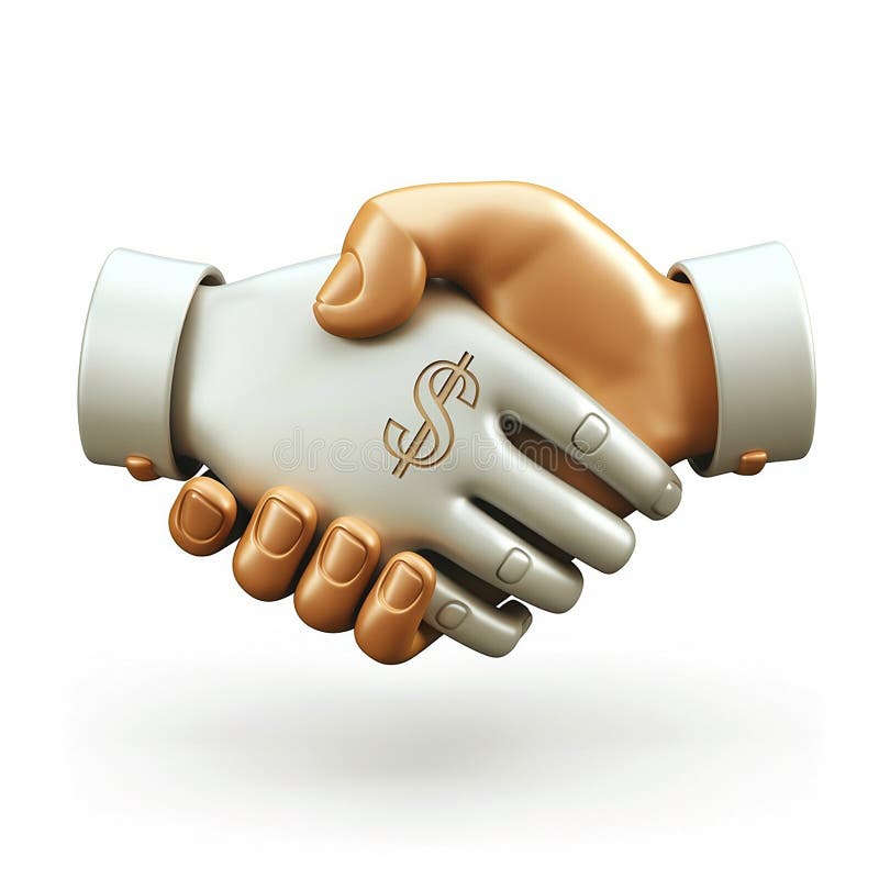 Handshake with Dollar Sign on White Background Stock Illustration ...