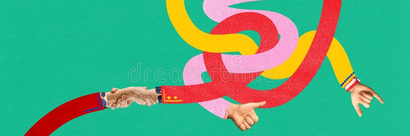 Handshake Emerges from Intertwined Paths, Reflecting Teamwork ...