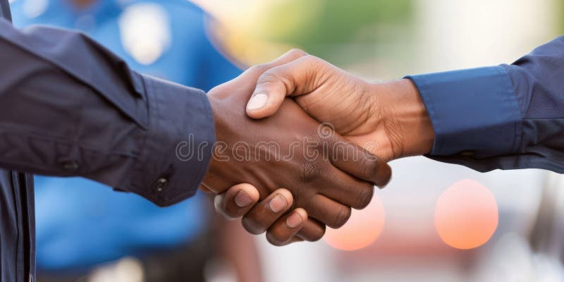 A Handshake, Emphasizing Trust and Community Relations Stock Image ...