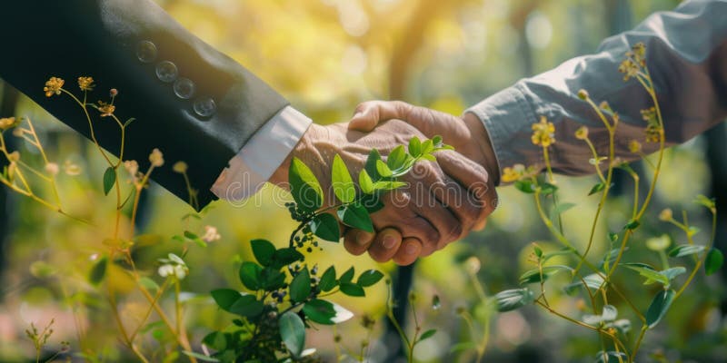 A Handshake between an Environmental Activist and a Government Official ...