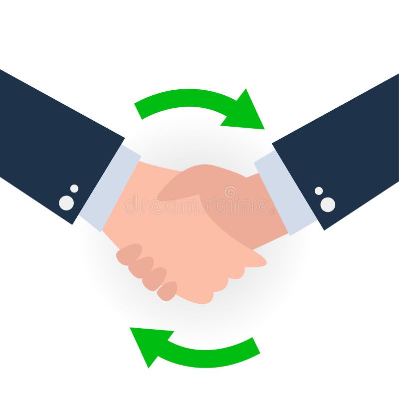 Handshake, Exchange on White Background, Vector Illustration Stock ...