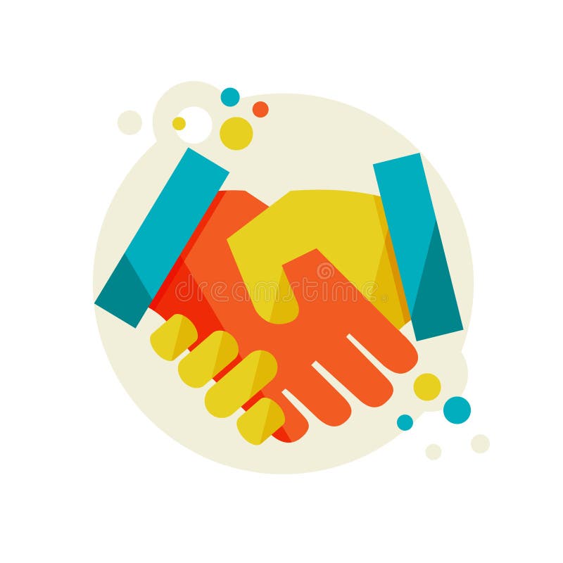 Colorful Handshake Logo stock vector. Illustration of metaphor - 26629101