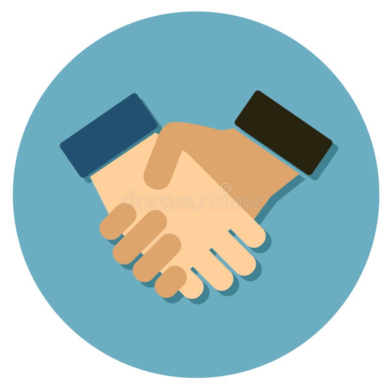 Handshake Flat Line Design Icon on the White Background - Stock Vector ...