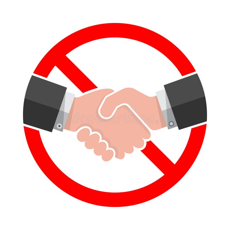Handshake Forbidden Vector Sign. No Collaboration Sign on White ...