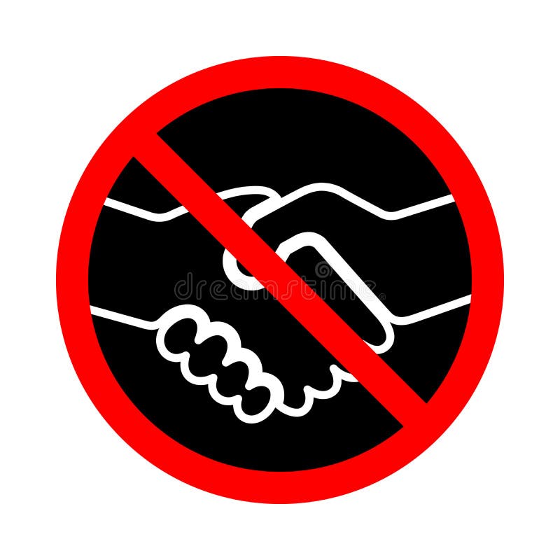 Handshake Forbidden Sign on White Background Stock Illustration ...