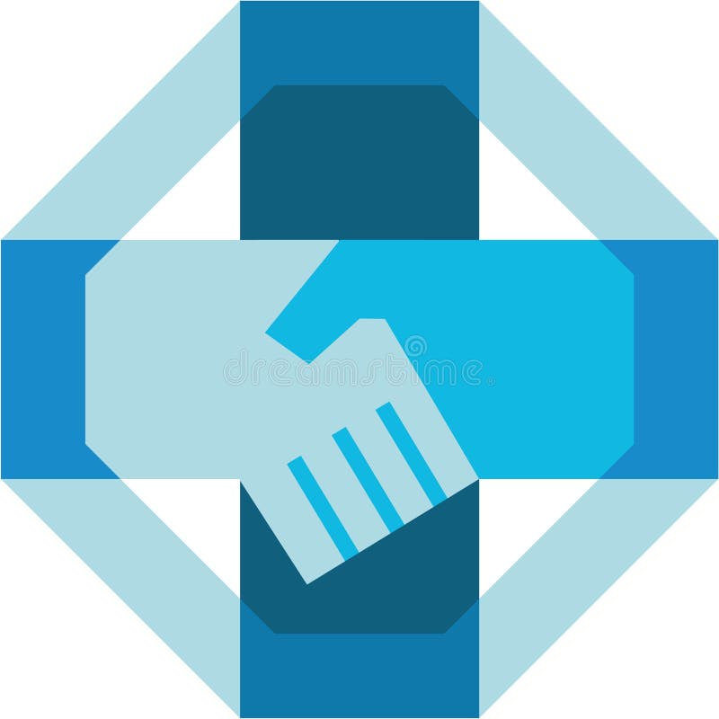 Handshake Forming Cross Octagon Retro Stock Vector - Illustration of ...