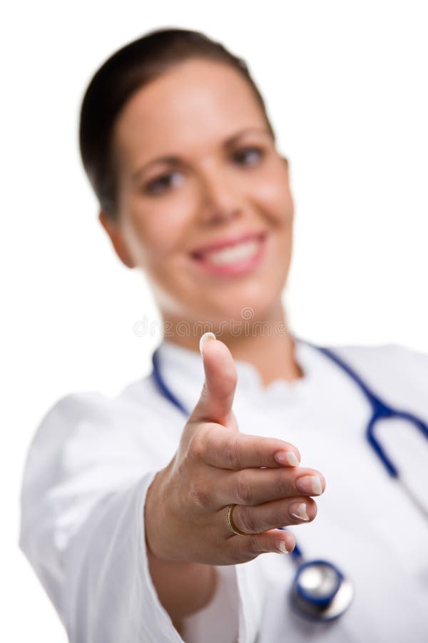 Handshake of a Friendly Nice Doctor Stock Image - Image of senior ...