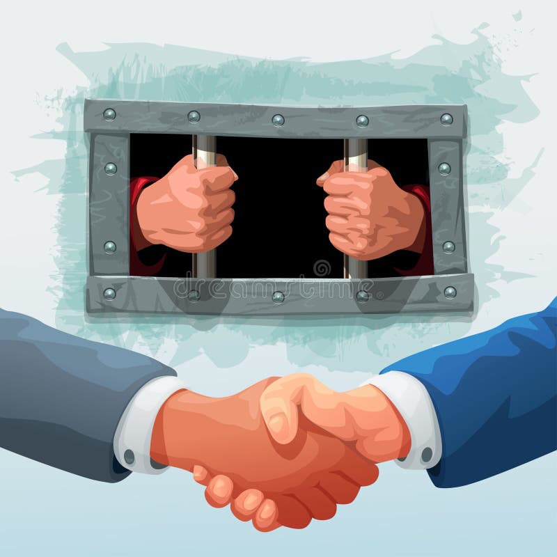 Handshake in Front of Human in Cell Stock Vector - Illustration of ...