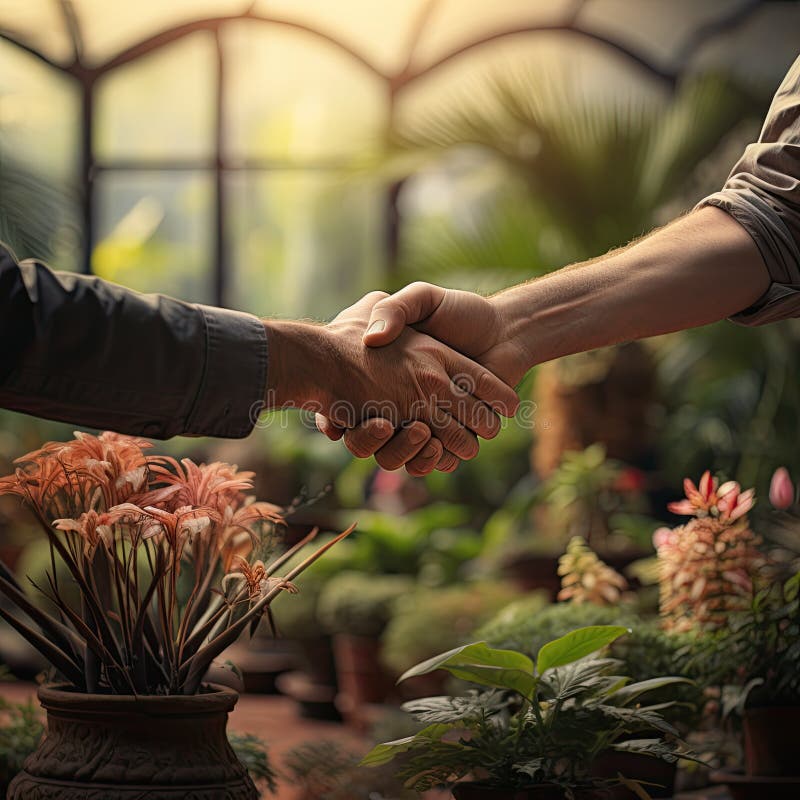 Handshake between a Gardener and a Client - AI Generated Stock ...
