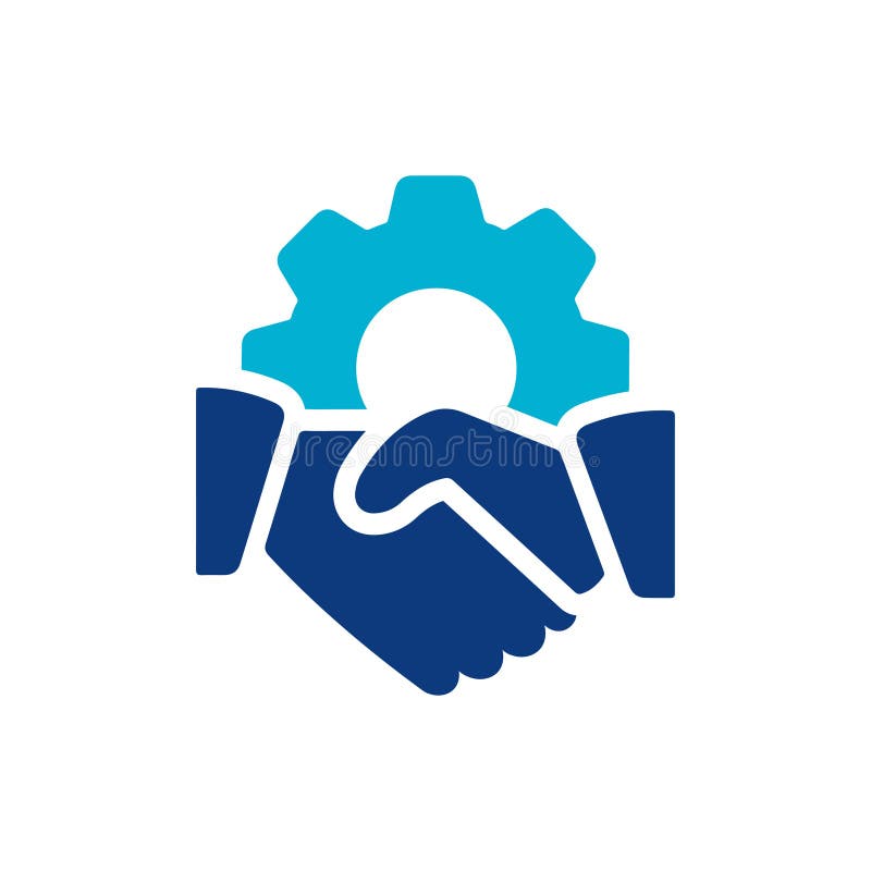 Handshake with Gear Simbolizing Collaboration Stock Vector ...