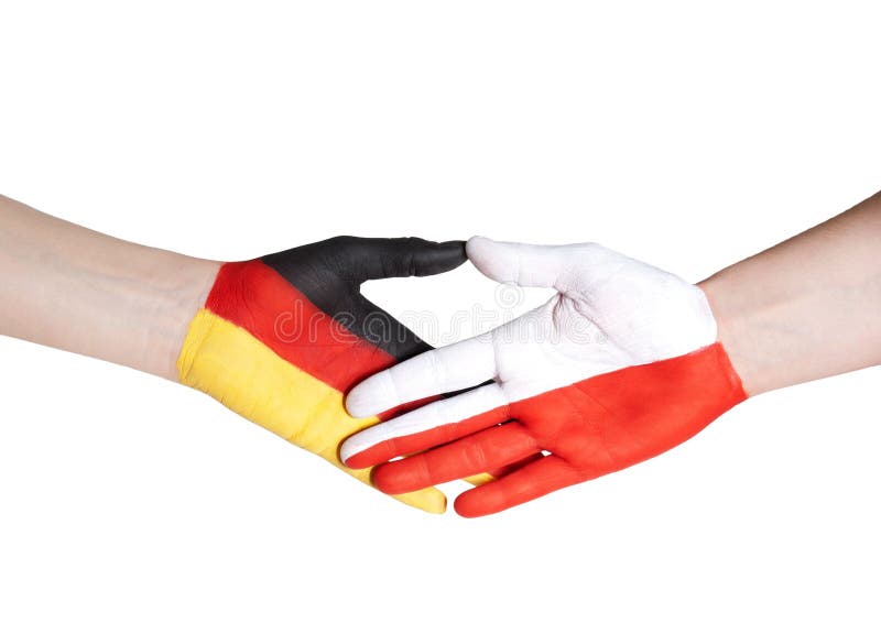 Handshake between Germany and Poland Stock Image - Image of lands ...