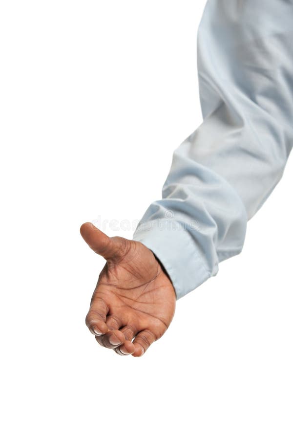 Handshake Gesture from Black Businessman Stock Image - Image of gesture ...