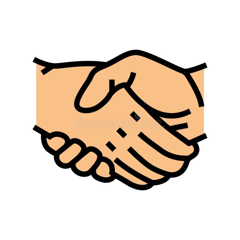 Handshake with Hand Color Icon Vector Illustration Stock Vector ...
