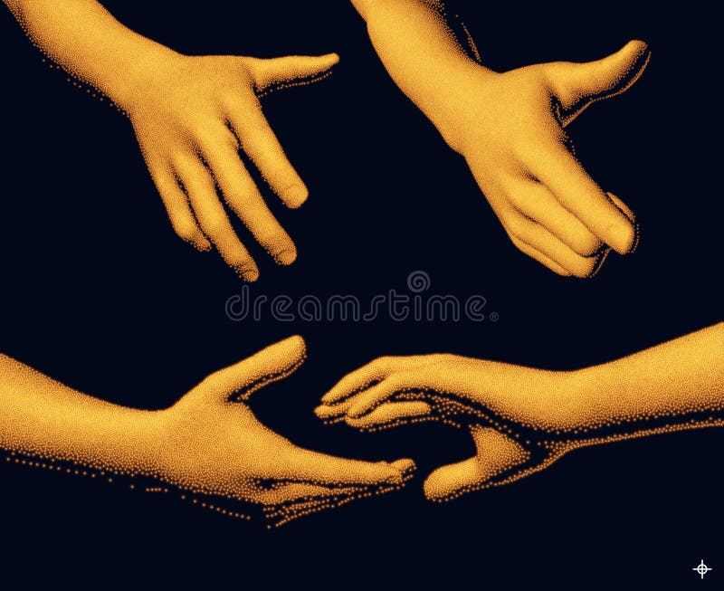Handshake. Hand Open and Ready To Help. Hands Reaching Towards Each ...